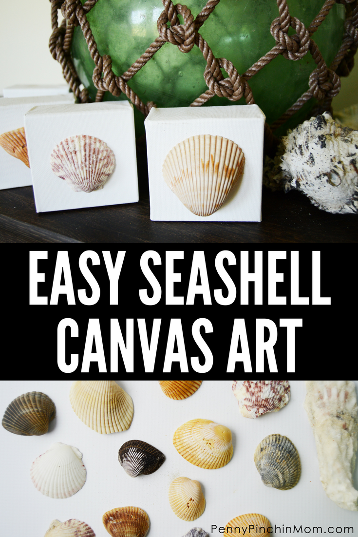 Easy Seashell Canvas Art | A great DIY for beach finds!