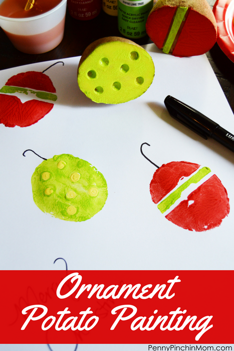 Ornament Potato Painting | An easy holiday kid's craft!