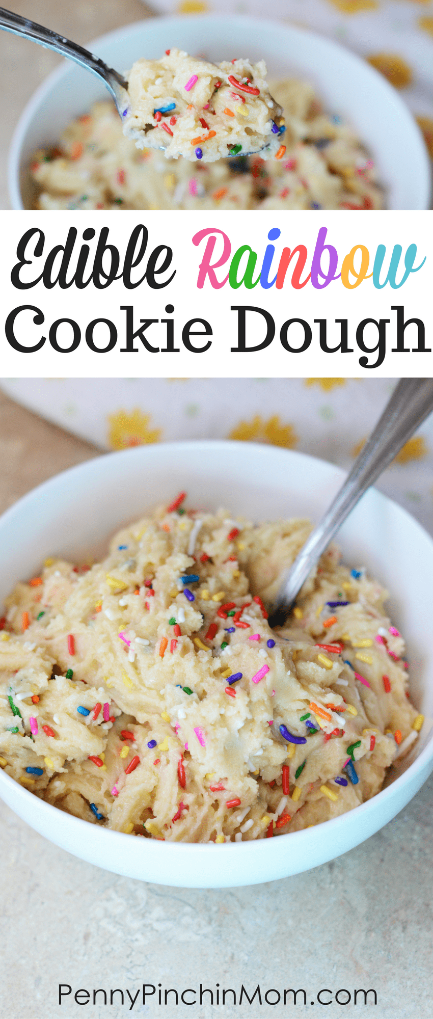 Edible Rainbow Cookie Dough | Easy and delicious!